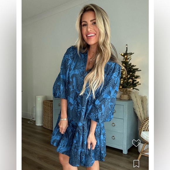 Brixton | Dresses | Brixton Blue Floral Mini Dress | Poshmark